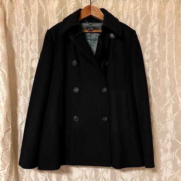 J. Crew | Jackets & Coats | J Crew Black Classic Wool Blend ...
